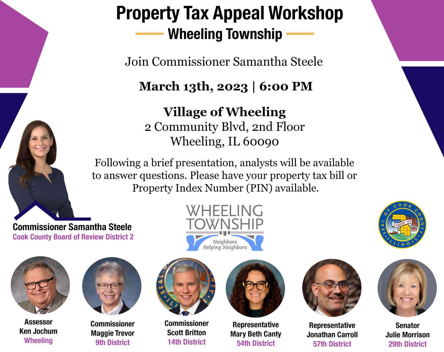Wheeling Township Property Tax Workshop, Hosted by Commissioner ...